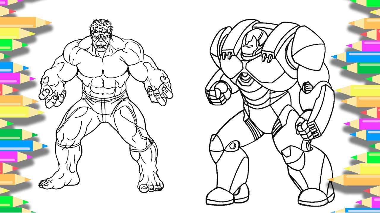 Hulk vs Hulkbuster Iron man | Easy Fun Coloring Page | [NCS Release]