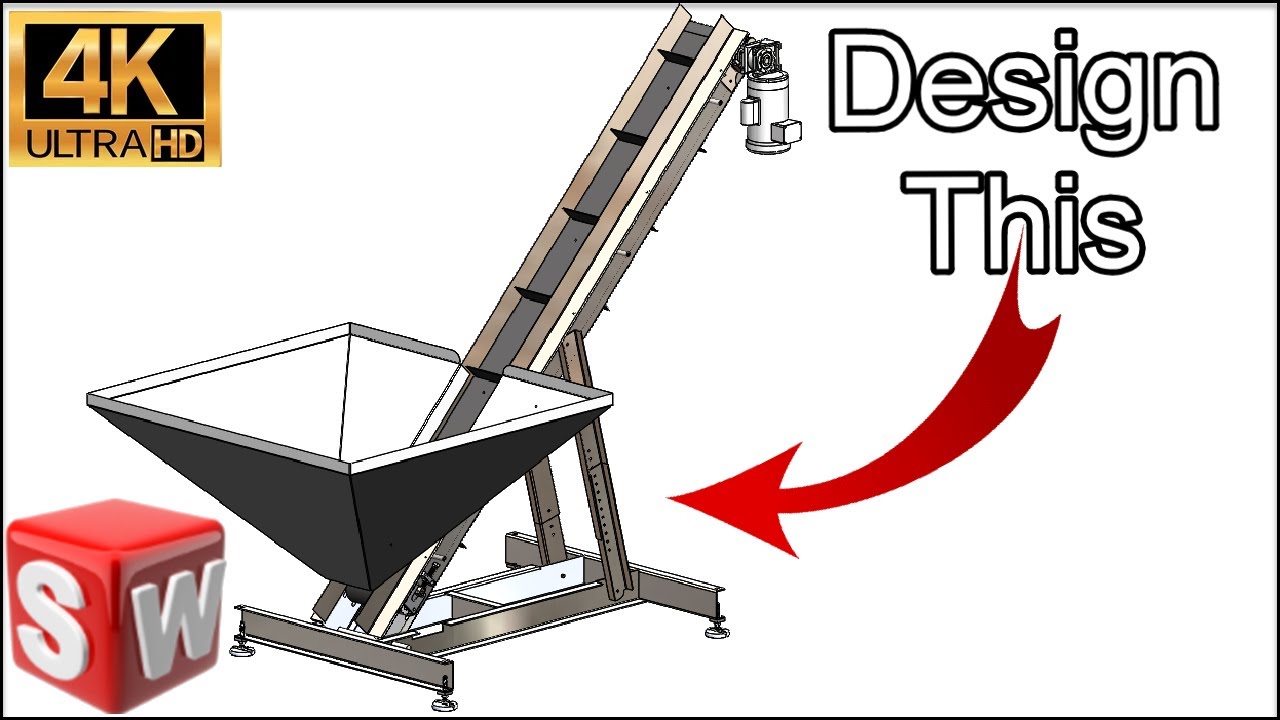 Step-by-Step Solidworks Tutorial: Practical Design of Hopper Elevator Incline Conveyor