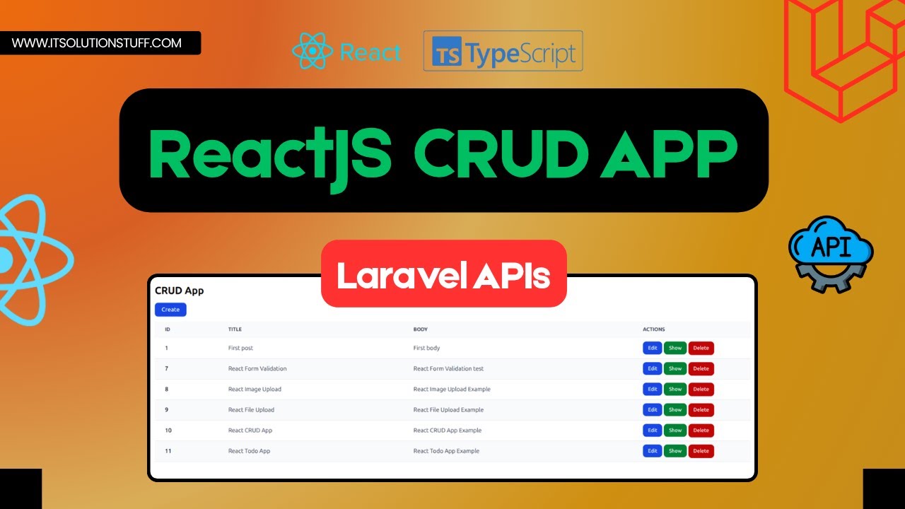 React JS CRUD App with Laravel APIs