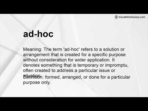 ad-hoc Meaning