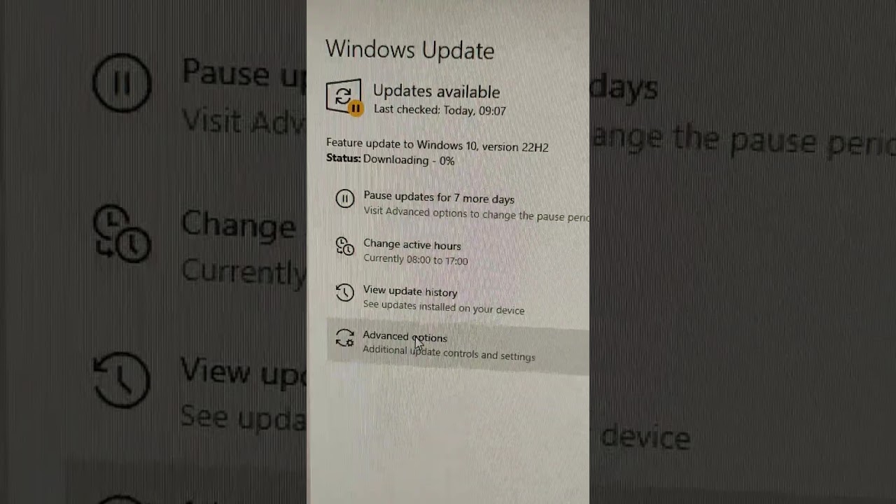 Help how to resume windows update?