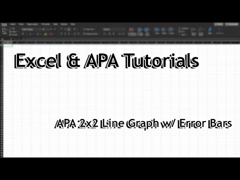 APA 2x2 Factorial Line Graph Excel Tutorial (Part 2 of Factorial Series)