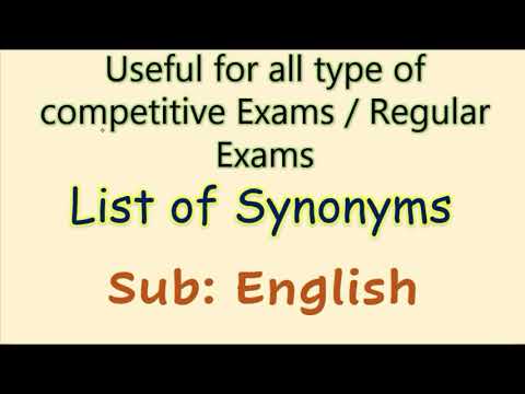 List of Synonyms English for English subject useful for all competitive exam & regular exam