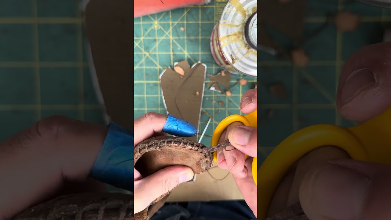 Resoling toddler moccasins with vibram soling sheet 7373