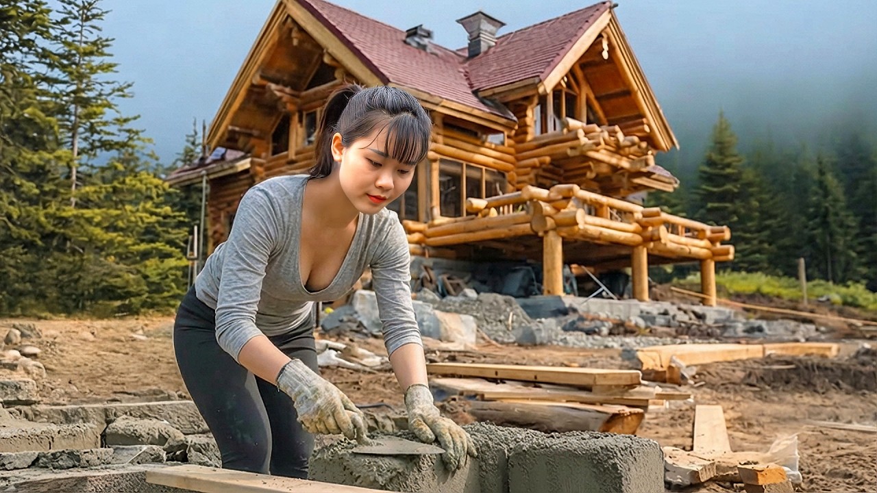 Building the Most Beautiful Log Home | Stepwise Log Cabin Build (4K)