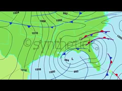 Weather forecast map of south east United States of America.