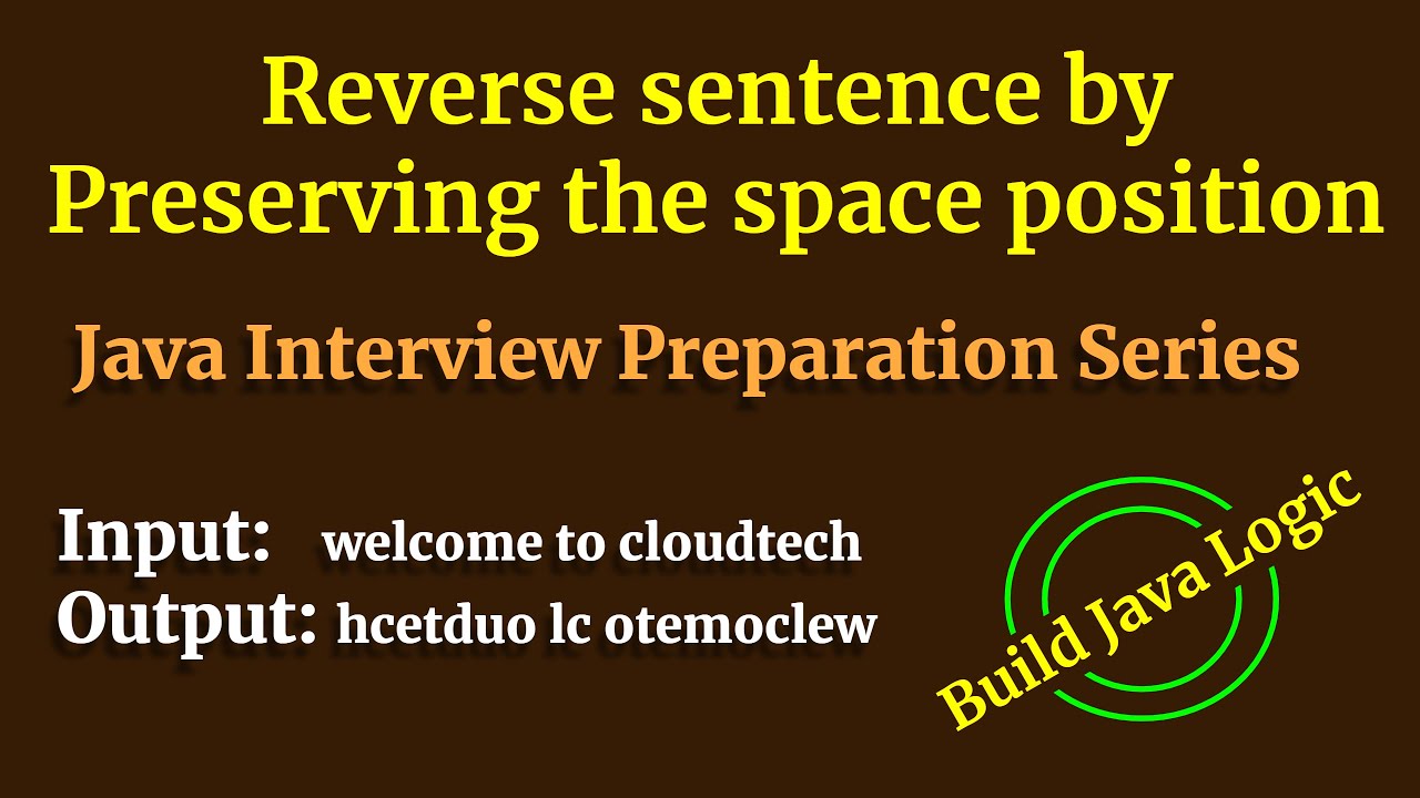Reverse String By Preserving Space Position | Java Coding Interview Question Answers
