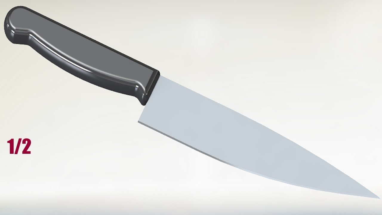 SolidWorks P Tutorial #108: Kitchen Knife (detailed, 2parts & advanced assembly) pt1