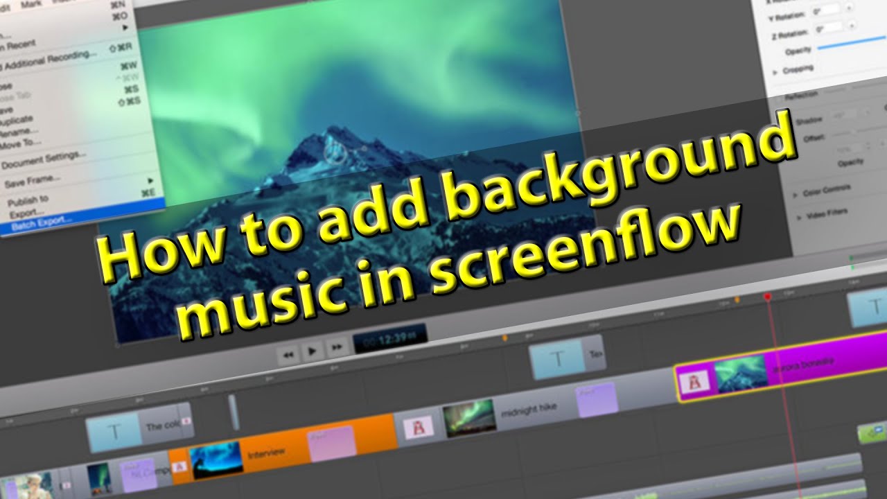 Screenflow Tutorial - How to add background music in screenflow