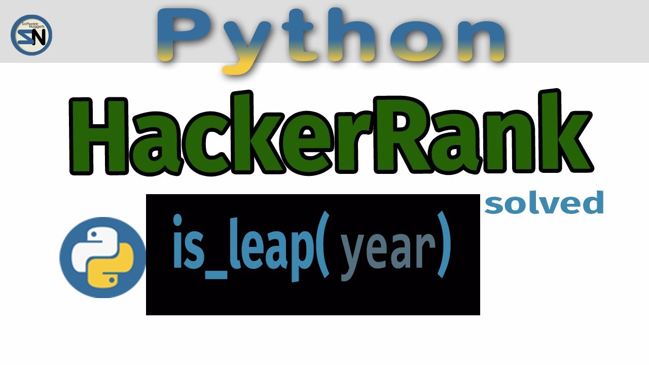Function is_leap in Python: Easy Solution for HackerRank problem Write a Function.