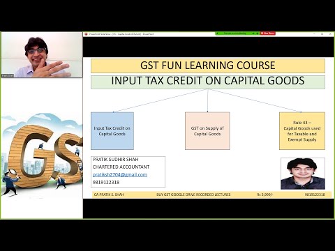Input Tax Credit on Capital Goods & Rule 43-Lecture 3 for Series of ITC - CA CMA Final/Inter-June 21