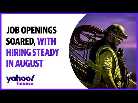 Job openings soared, with hiring steady in August
