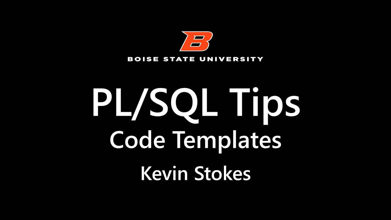 PL SQL Code Templates