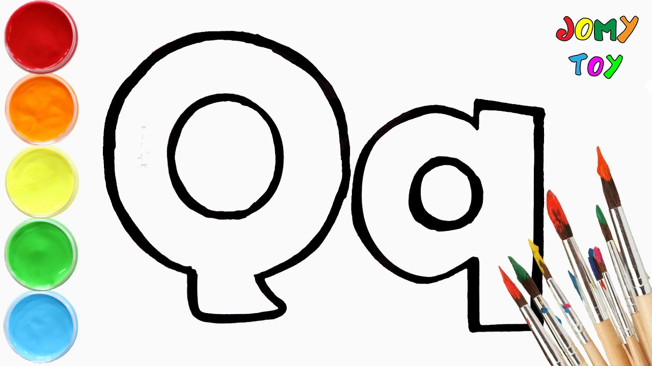 Glitter Letter Q Coloring and Drawing | Alphabet phonics and words for Kids, Toddlers | ABC for kids