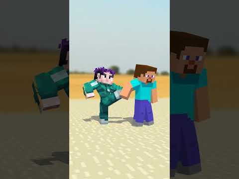 Thanos Squid game vs Steve: Dodged All But Got Panicked!
