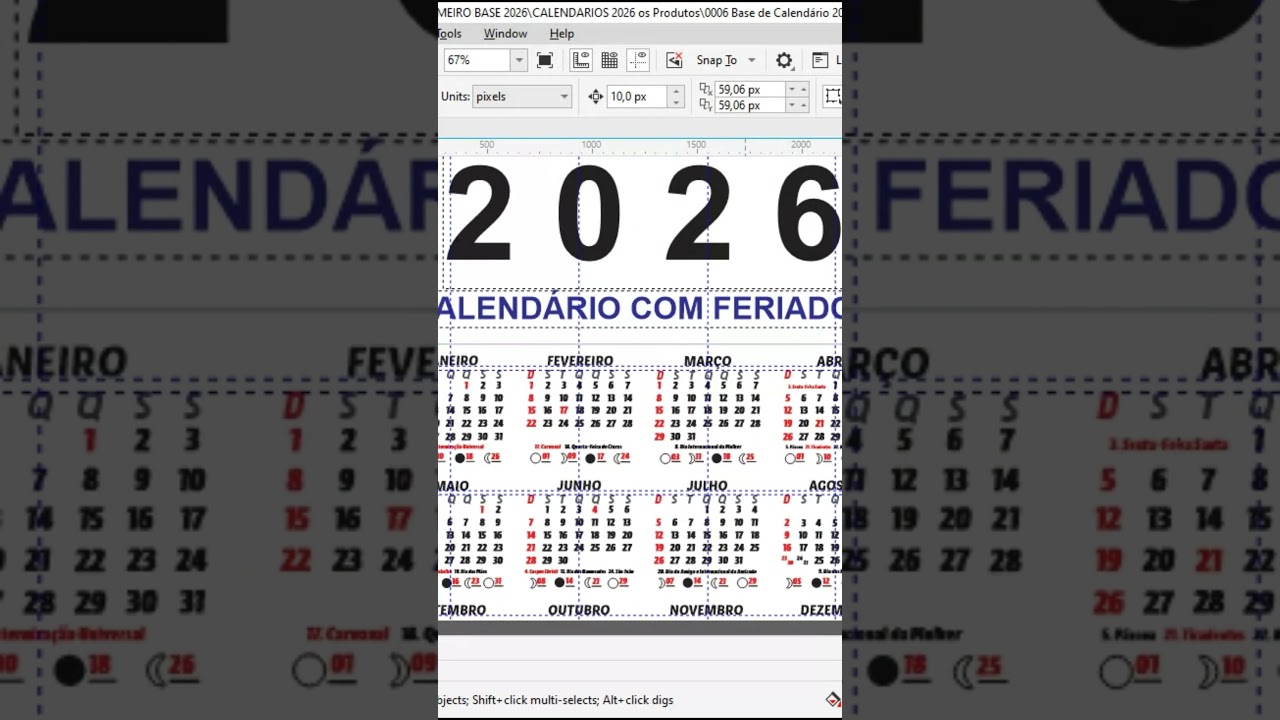 Para Baixar Calendário 2026 Vetor CRD Editável #calendario2026
