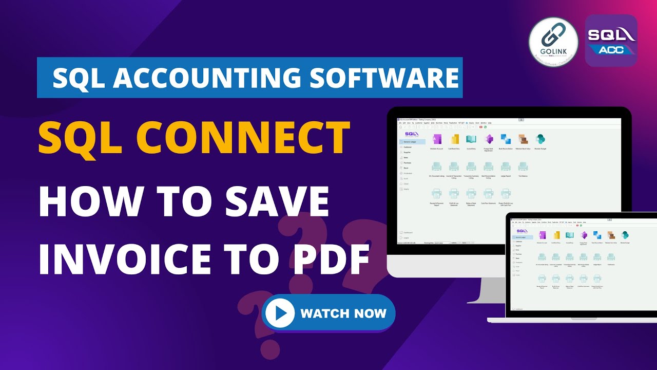 SQL Connect how to save invoice to pdf