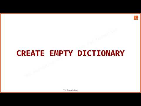 Creating Empty Python Dictionary | Python Programming | English