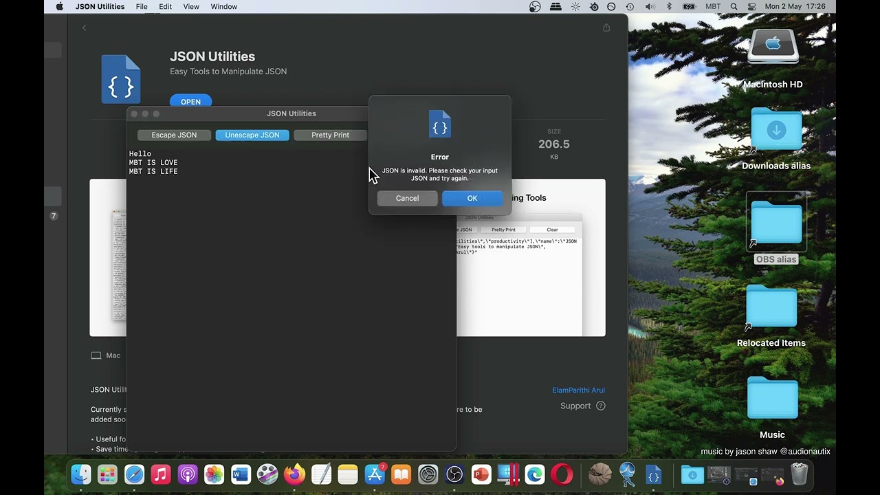 JSON Utilities Developer Tools App [MAC] Basic Overview - Mac App Store