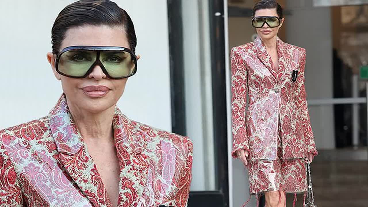 Lisa Rinna dons floral co-ord at Paco Rabanne show in Paris