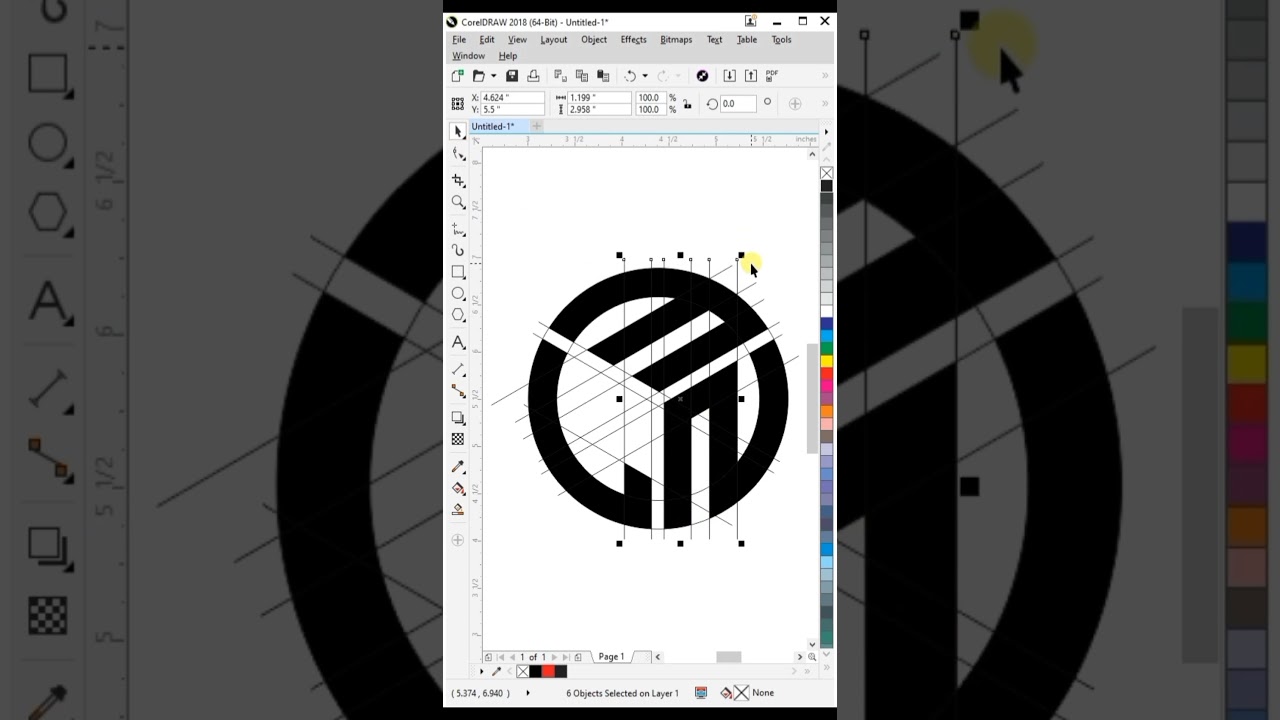 LMN Monogram Logo Design in Coreldraw #shorts #shortsvideo