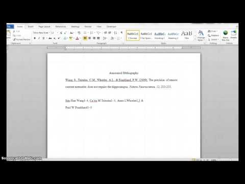 Creating an APA Format Annotated Bibliography