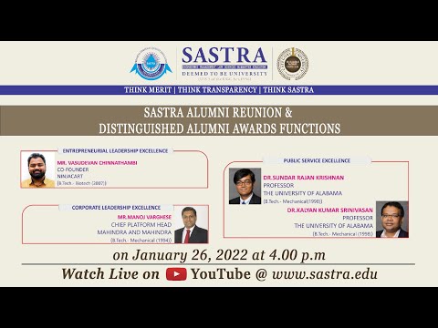 SASTRA ALUMNI REUNION & DISTINGUISHED ALUMNI AWARDS