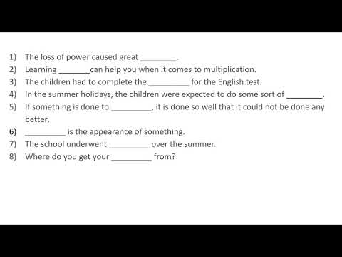 Spelling Test: Words that end in -sion or -tion
