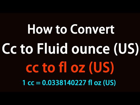 How to Convert Cc to Fluid ounce (US)?