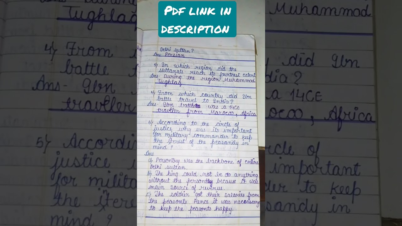 Class 7 History Chapter-3 The Delhi sultanate NCERT notes pdf #ncert#shorts#upsc