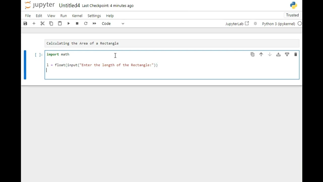 Python program 3 - Calculating the Area of a Rectangle in Python