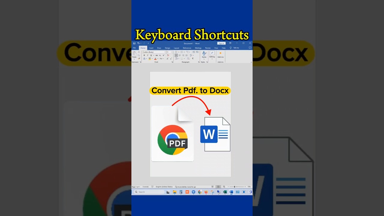 Conver Pdf to Docx (Word) | Make an editable Document #mswordshortcuts #convert #keyboardshortcuts