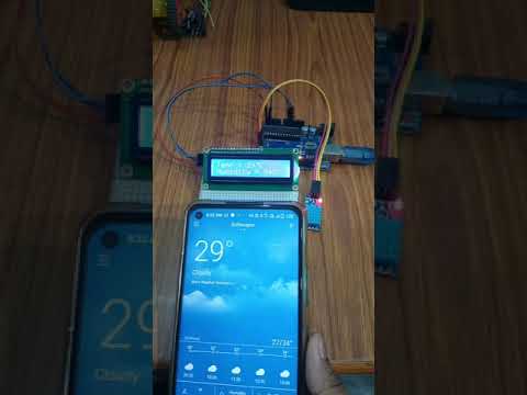 Weather Station using DHT 11, LCD. Arduino uno temperature and Humidity #shorts #youtubeshorts #diy