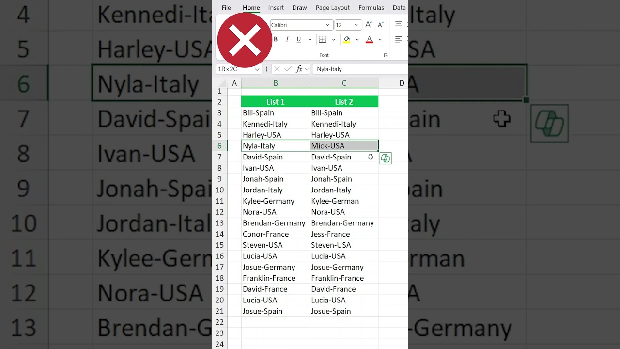 Compare Lists in Excel and Spot Differences