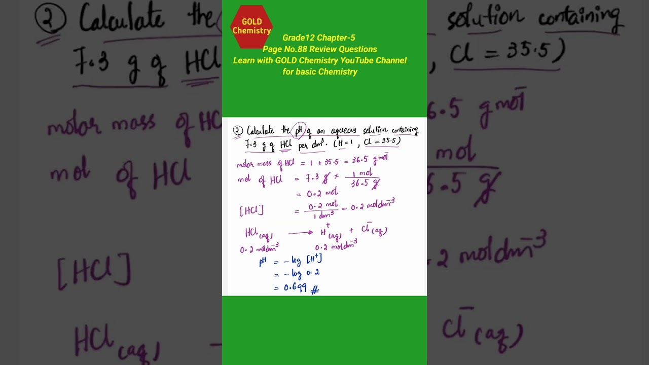 Grade12 Chemistry Chapter-5 Review Questions and Answers