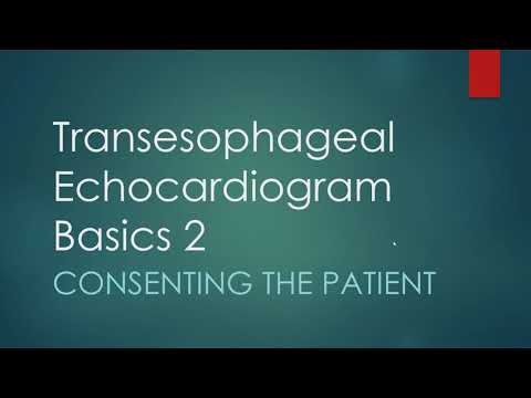 Transesophageal echocardiogram (TEE) basics 2. Consenting for the procedure.