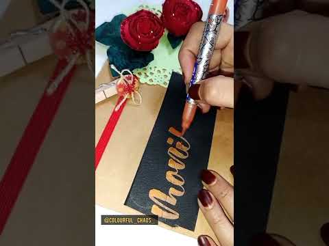 Monika name request writing #shorts#brushlettering#colourfulchaos#calligraphy