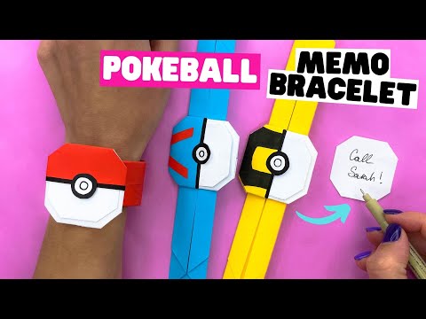 How to make ORIGAMI PAPER BRACELET EASY [origami Pokeball]