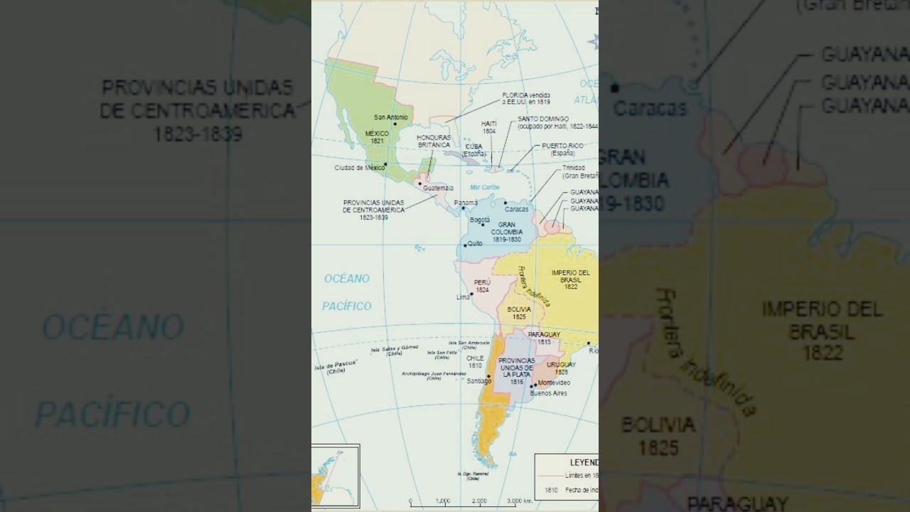 mapa de América en 1810