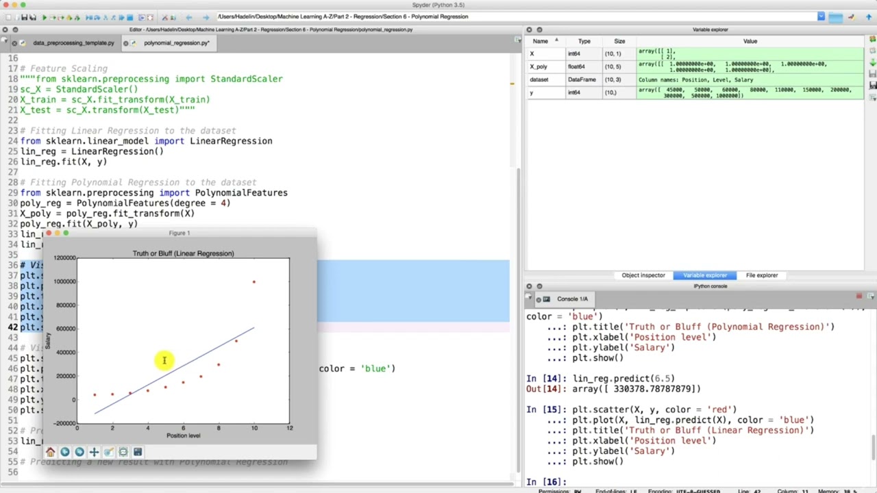 polynomial regression in python step 4 video 48 machine learning