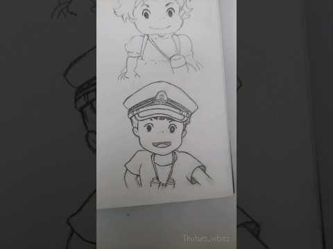 Drawing Sosuke | Studio Ghibli's anime characters fan art #ponyo #sketching #shorts