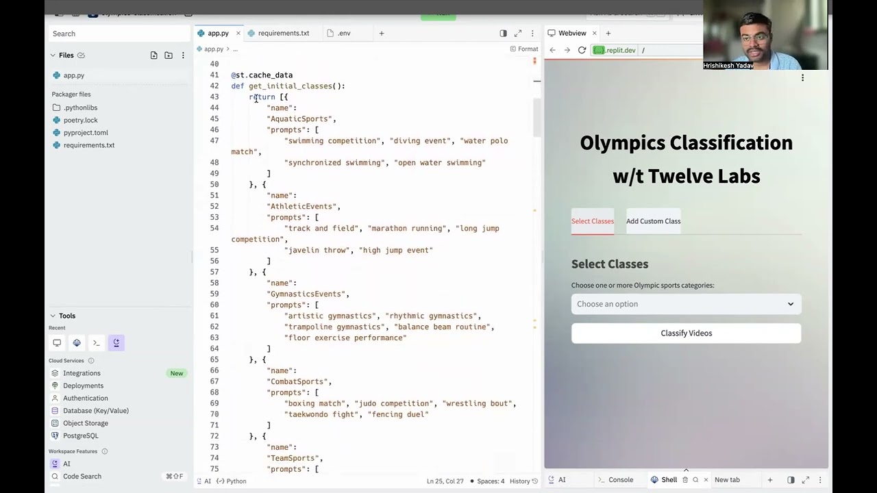 Olympics Classification Application | Twelvelabs | Streamlit