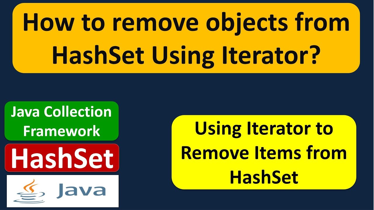 How to remove objects from HashSet Using Iterator? | Java Collection Framework