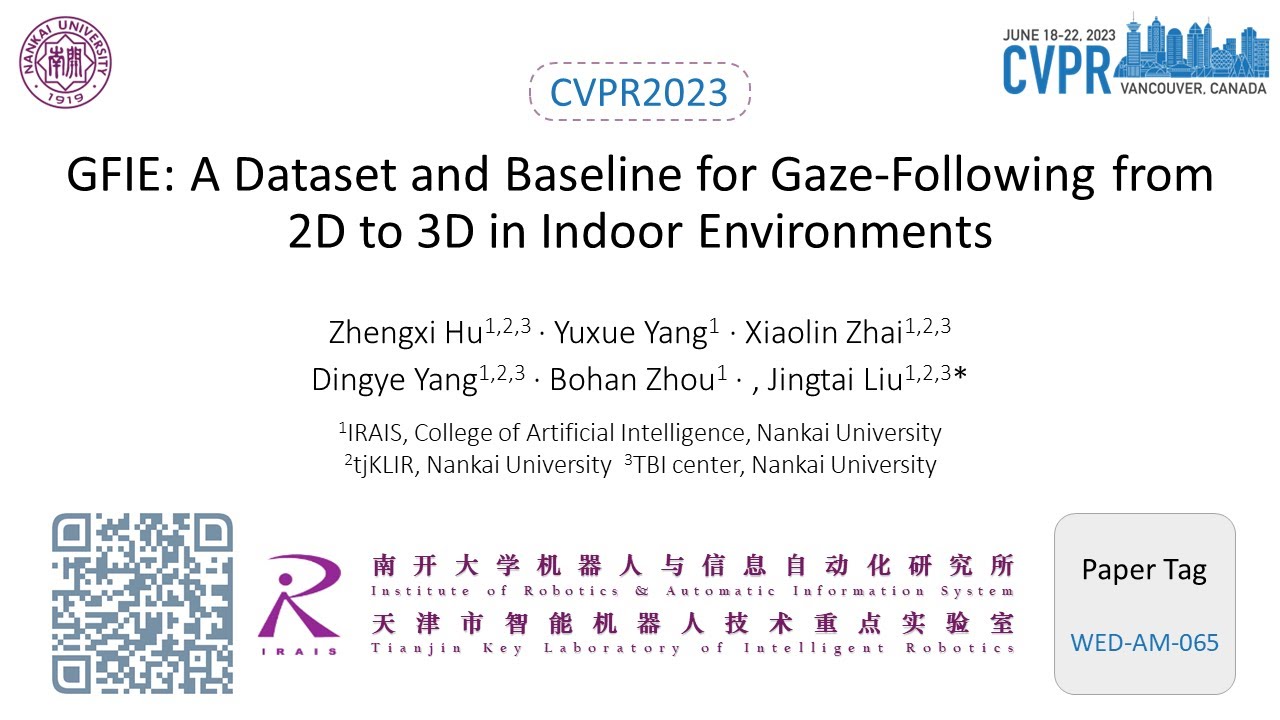 【CVPR 2023】 GFIE A Dataset and Baseline for Gaze Following from 2D to 3D in Indoor