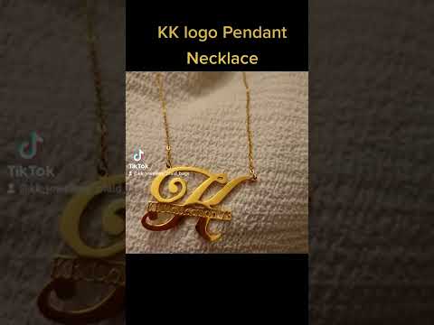 18ct Gold Plated KK logo Pendant Necklace