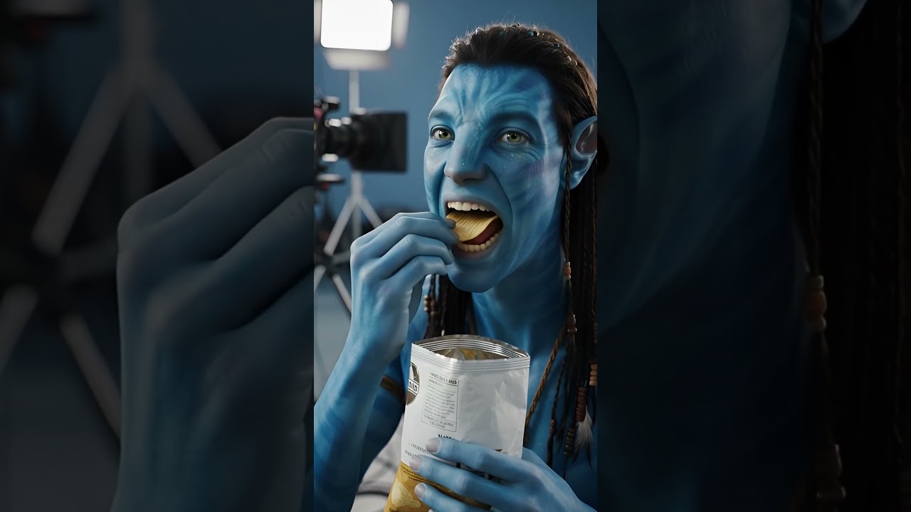 The Na’vi during filming break 🍕🍟🍌 #behindthescenes #avatarfireandash #avatar