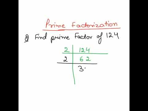 Prime factorisation of 124 basicmaths #maths #mathematics #yt #ytshorts #shorts #maths #india #neet