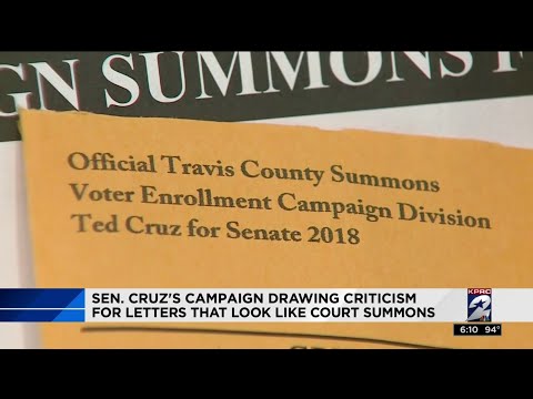 Sen. Cruz's campaign drawing criticism for letters that look like court summons