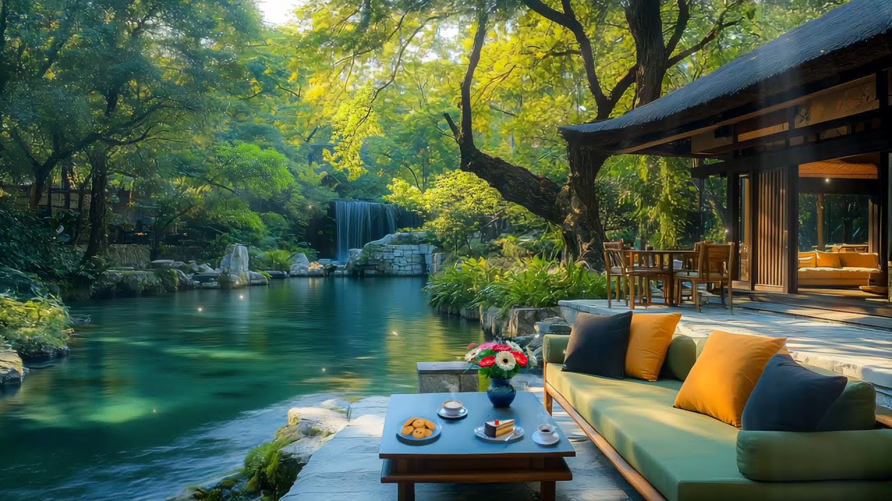 (NO ADS) Warm Morning Jazz in Summer Coffee Ambience ⛵Relaxing Jazz for Work , Study