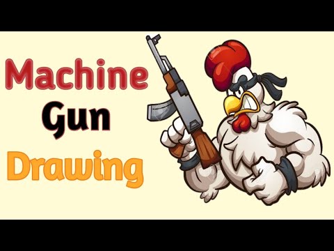 How to draw a machine gun step by step || very easy drawing